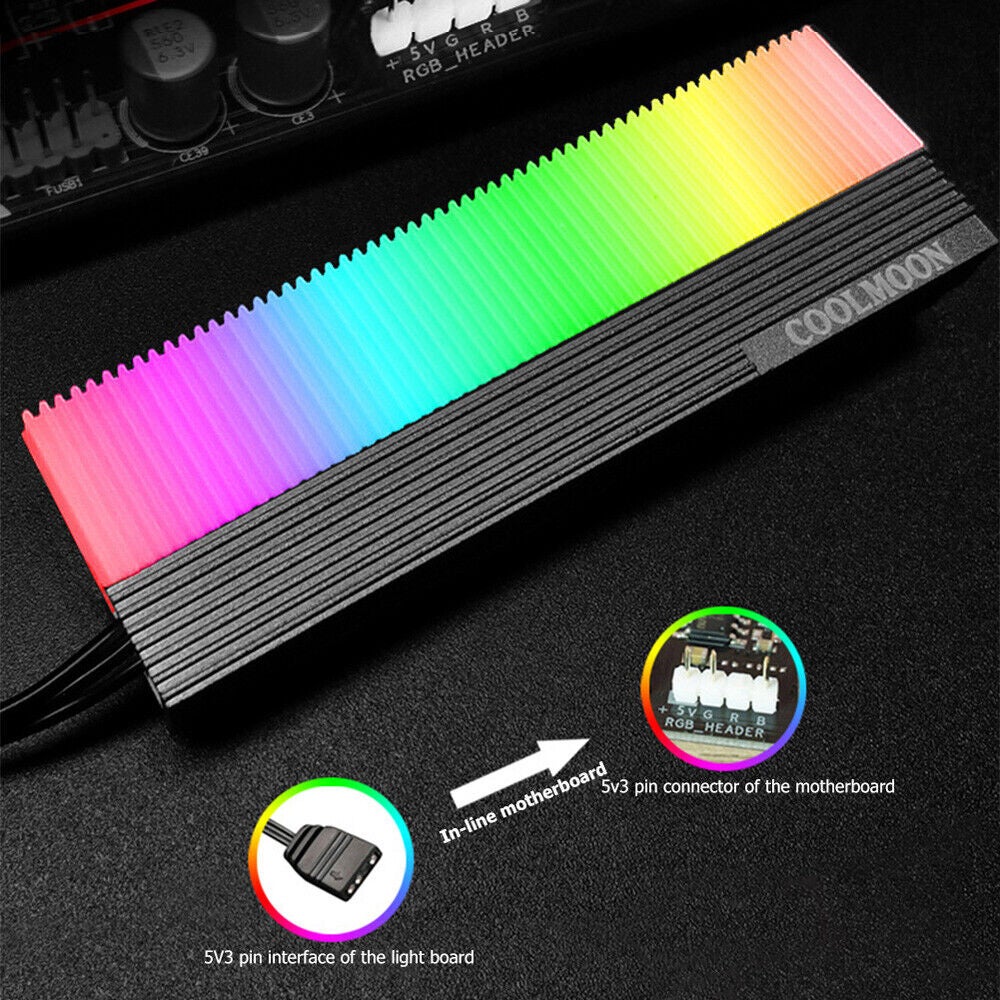 CoolMoon RGB NVMe Cooler Heatsink | CyBerry Computers